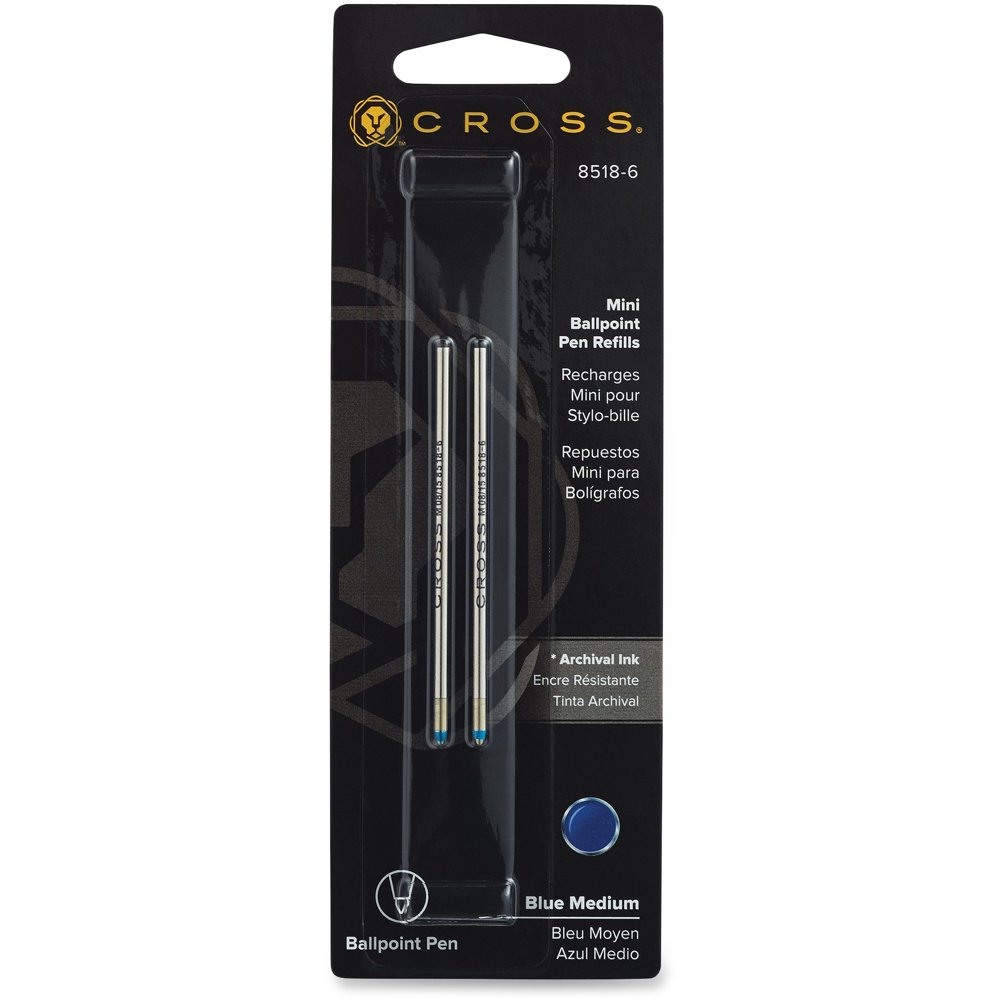 Cross Mini Ball Pen Refills Medium Point 2/PK Blue 85186 - Walmart.com ...