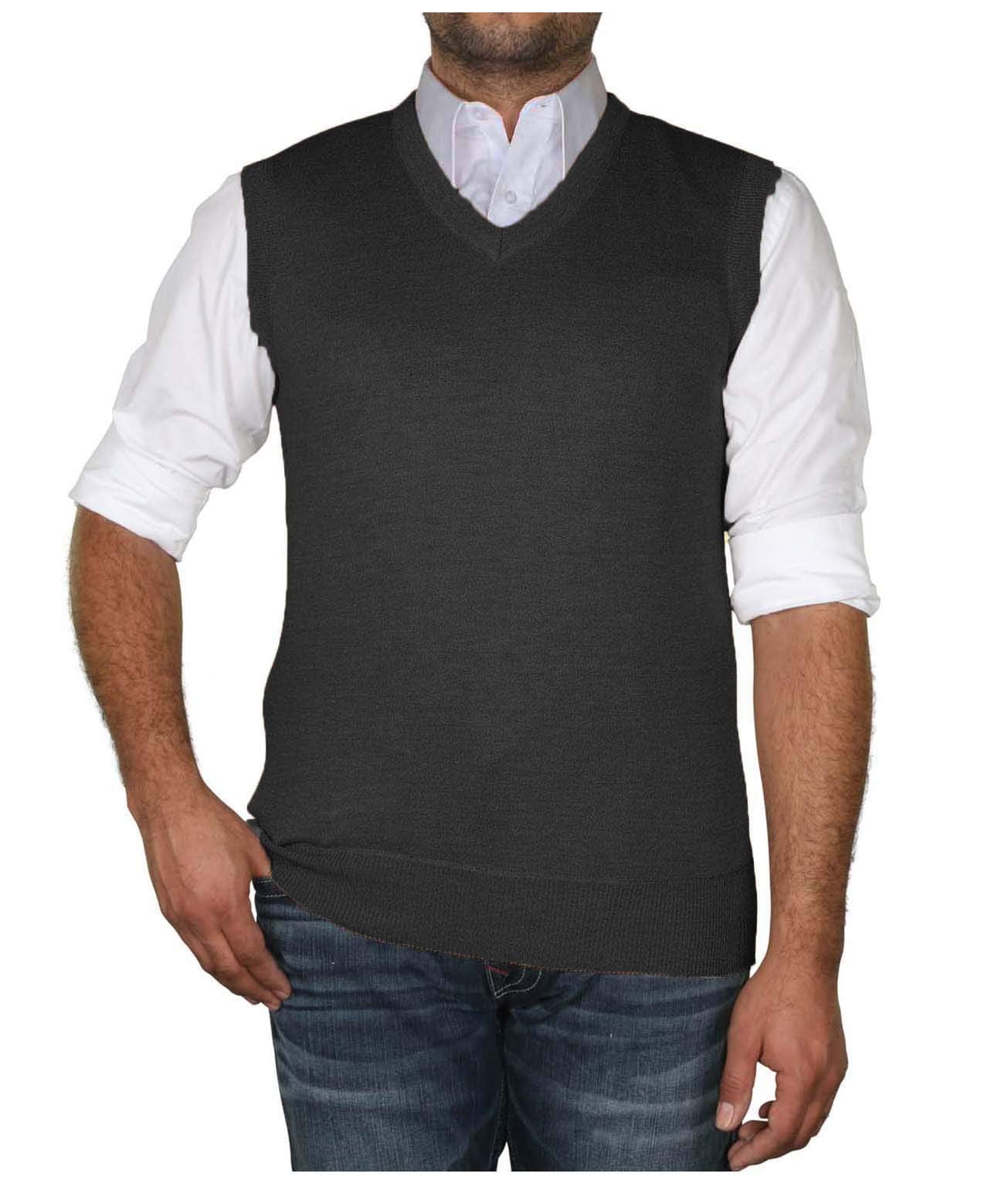 True Rock Men's Argyle V-Neck Sweater Vest (Charcoal, Large) - Walmart.com