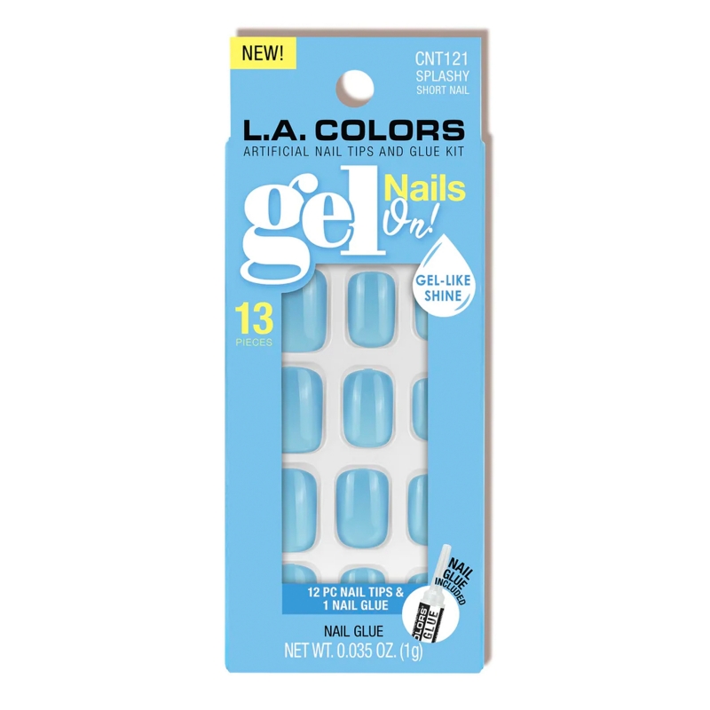 Set de uñas en gel LA Colors Splashy con 12 uñas y pegamento | Bodega ...