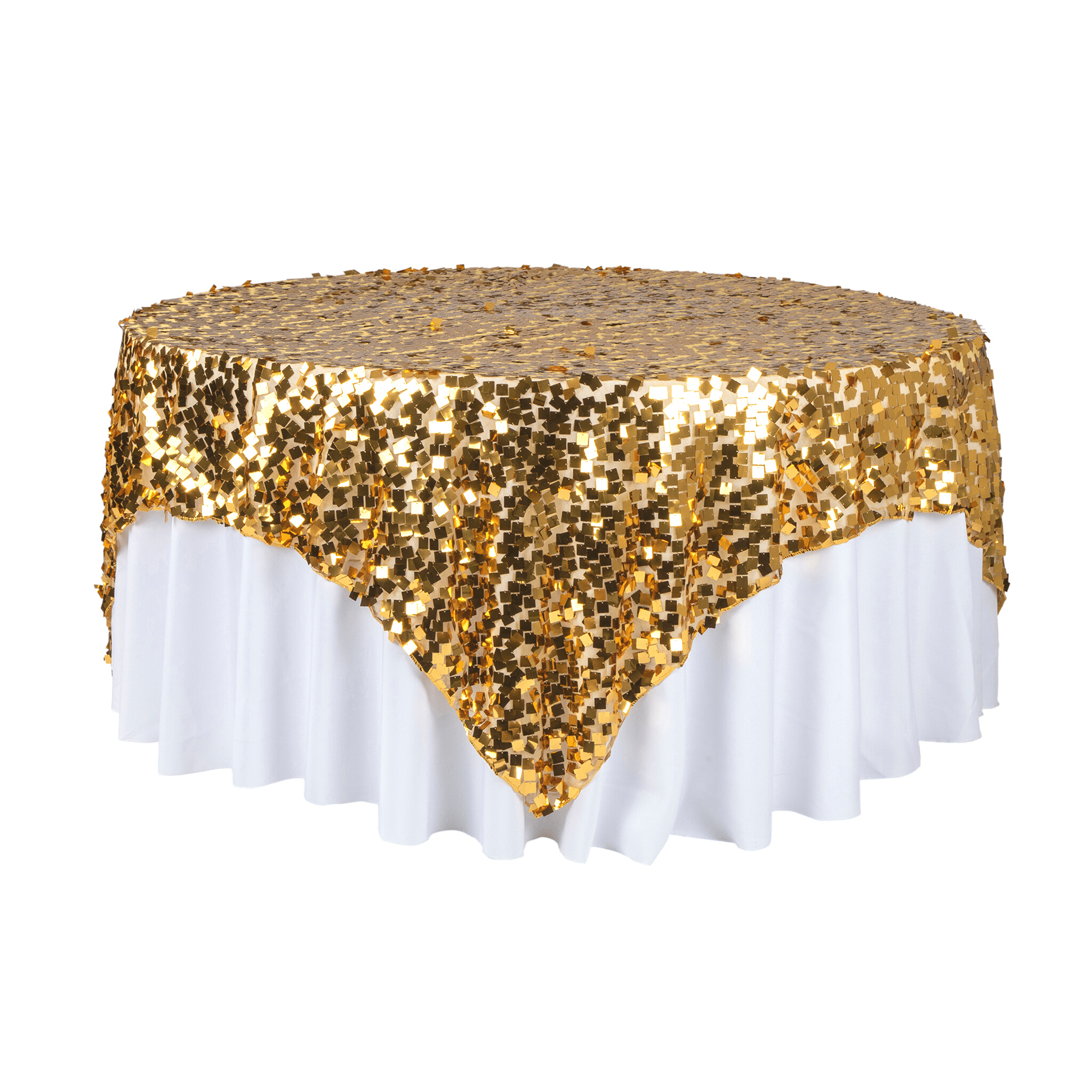 Square Payette Sequin Tablecloth Glitter Table Overlay Topper Gold 90 ...