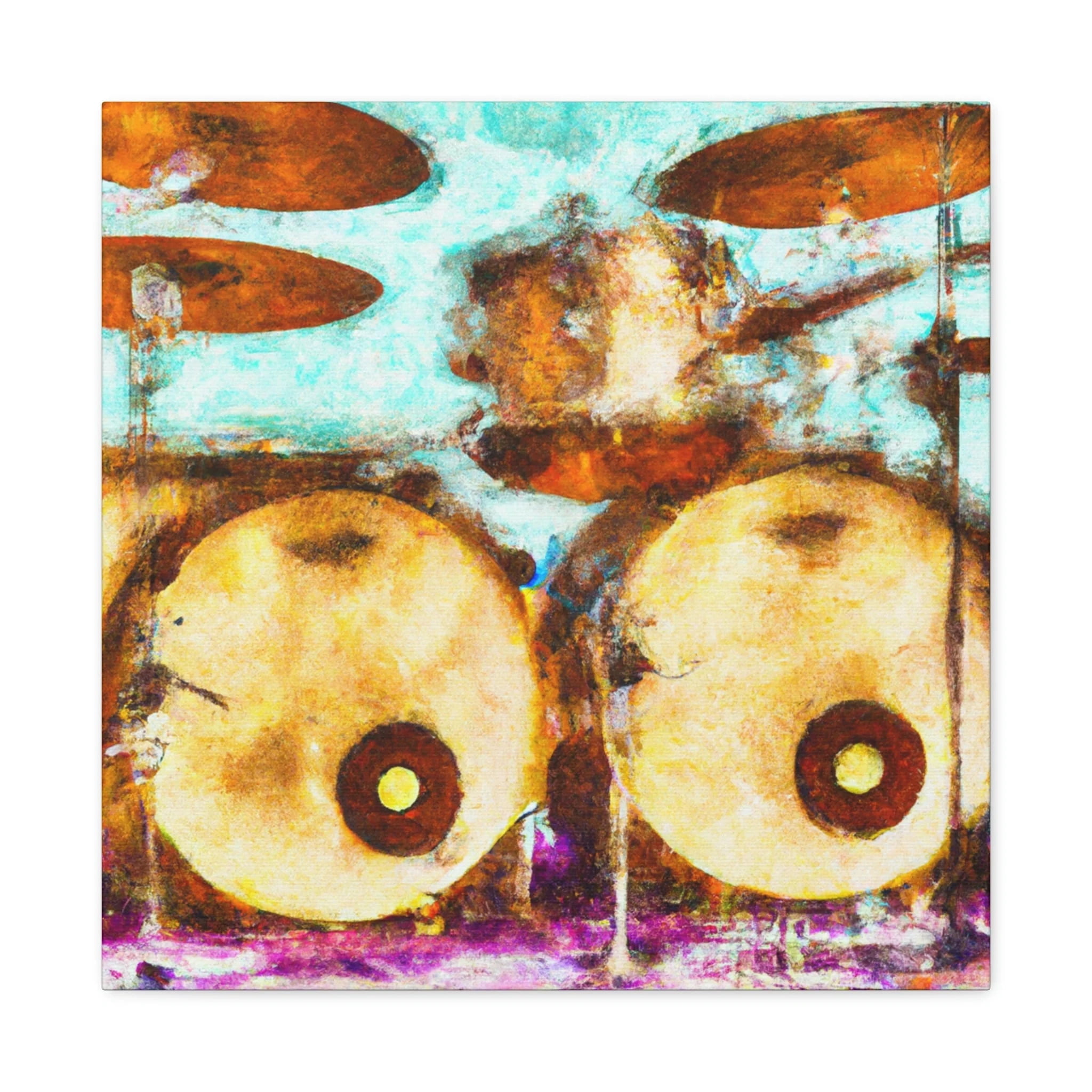 Drum Kit Pointillism. - Canvas - Walmart.com