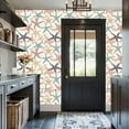 Coastal Peel and Stick Wallpaper 17.7in x 9.8ft Colorful Starfish ...