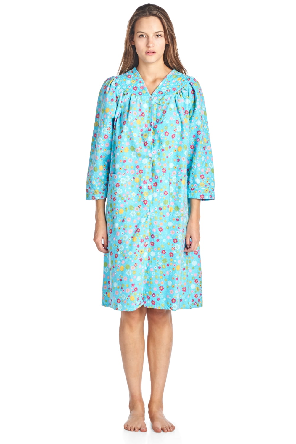 Casual Nights Women's Garden Flannel Duster Dress - Walmart.com