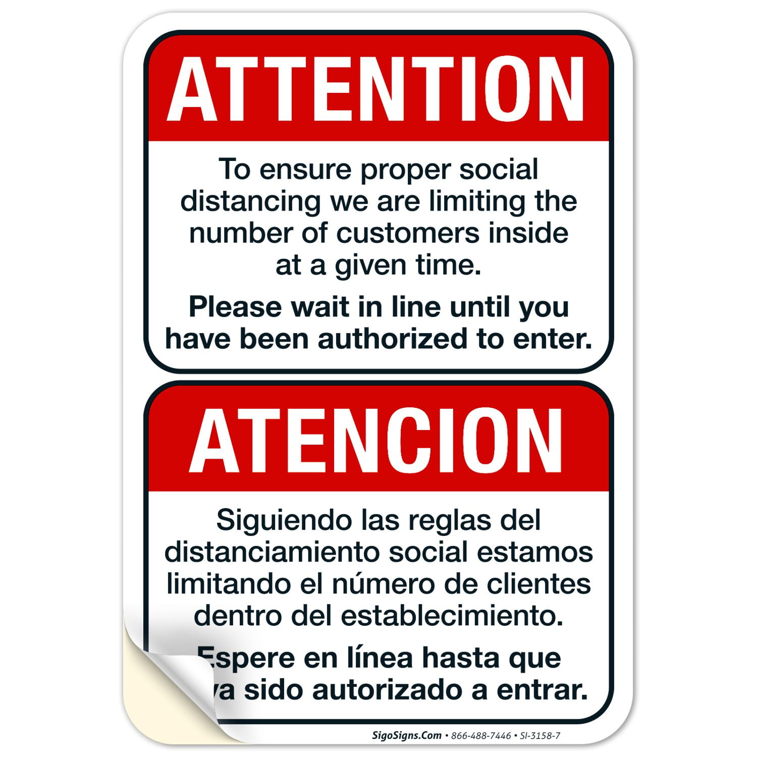 Bilingual Social Distancing Sign, Social Distance Sign, English Spanish ...