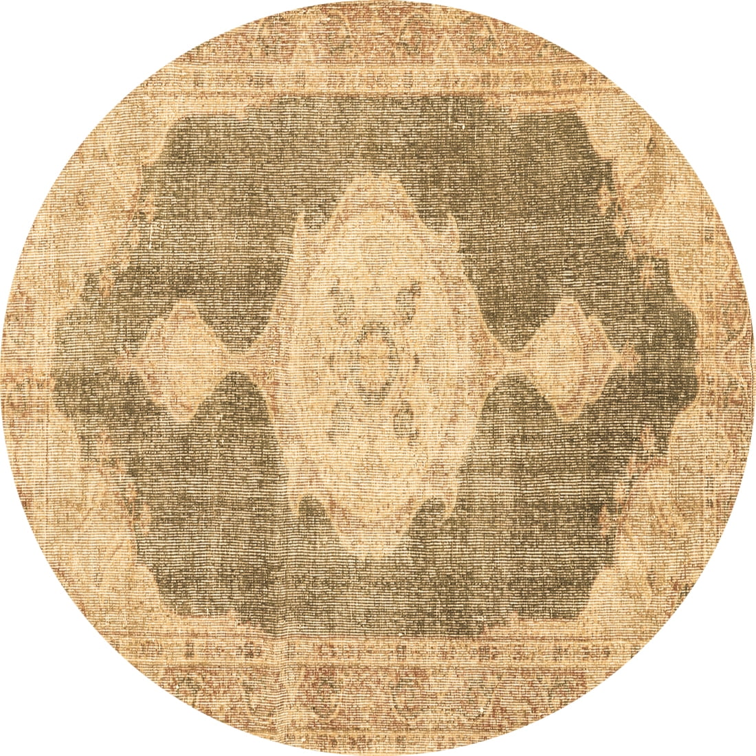 Ahgly Company Indoor Round Persian Brown Traditional Area Rugs, 8 ...
