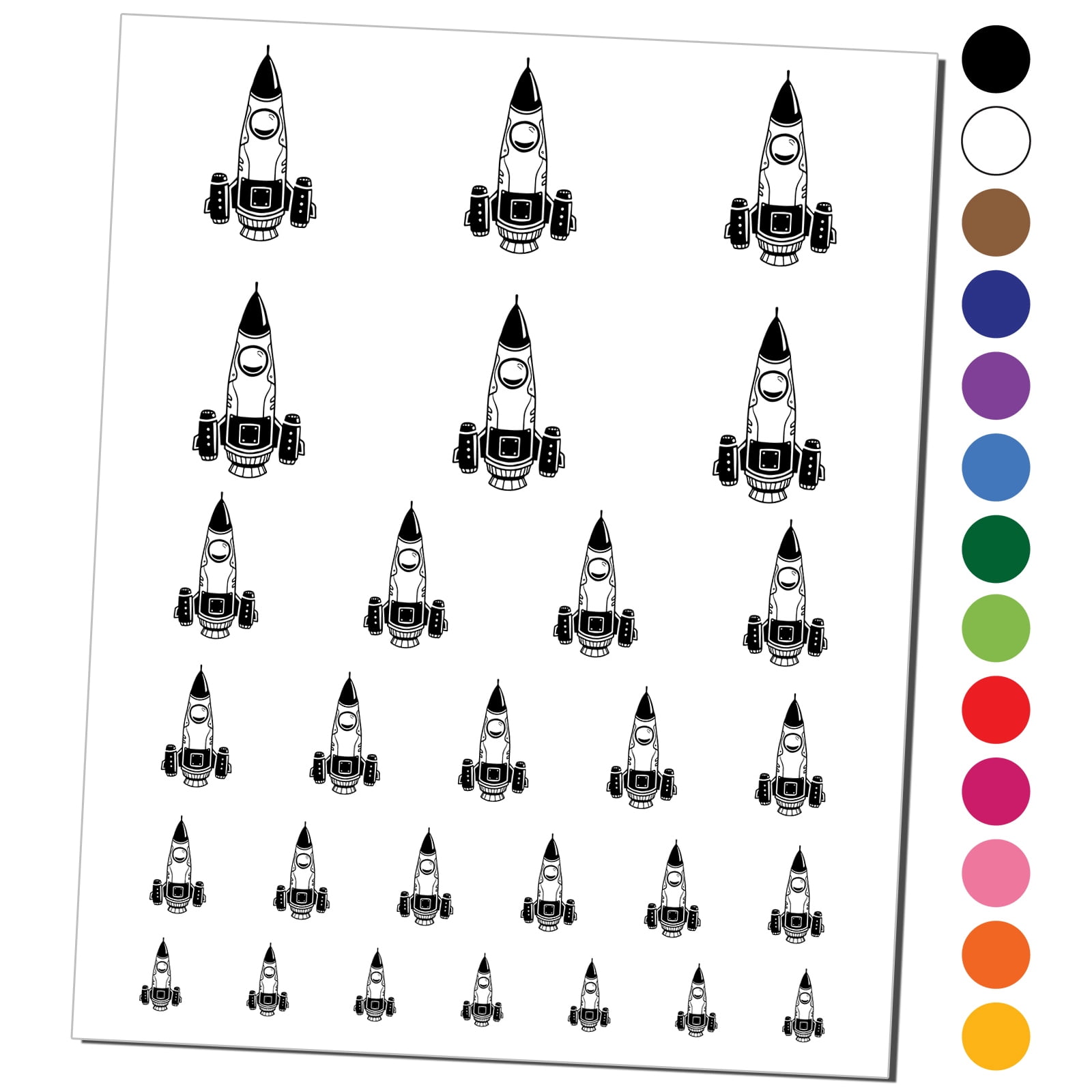 Rocket Space Ship Aircraft Science Fiction Water Resistant Temporary ...