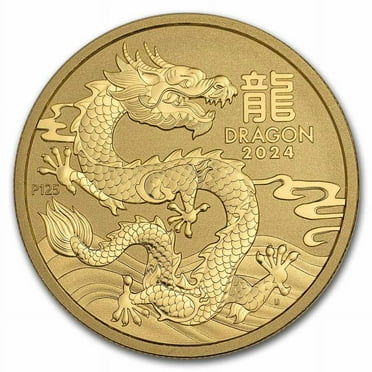 Perth Mint 2024 1 oz Gold Lunar Dragon with Dragon Privy BU Bullion ...