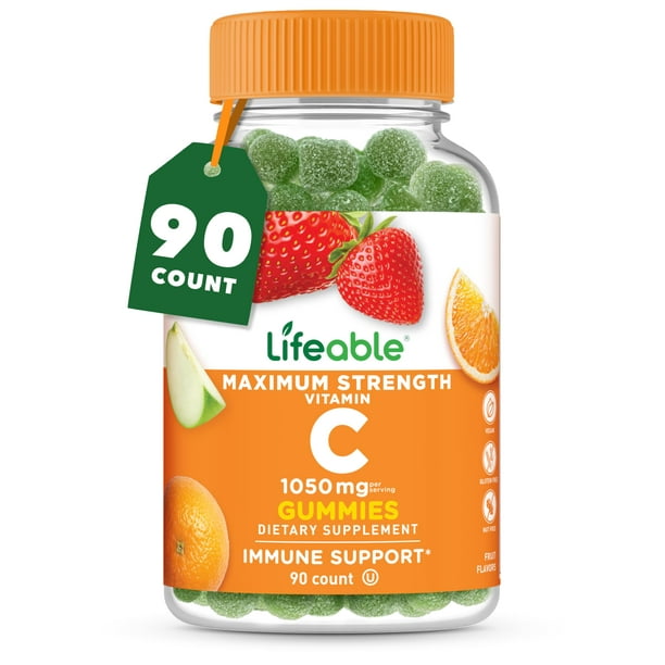Suplemento gomoso de vitamina C, 1050 mg, ayuda al sistema inmunitario | Walmart en línea