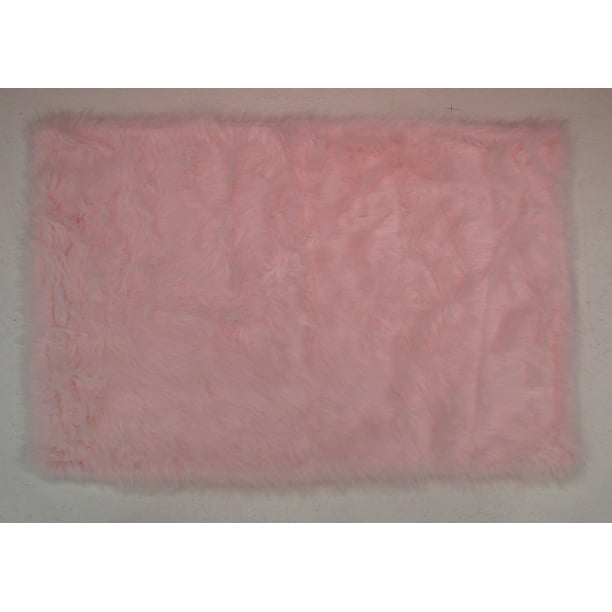 Fun Rugs Flokati Shag Area Rug FLK-010 Light Pink Light Pink Comfy ...