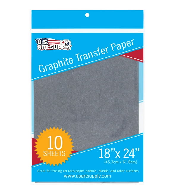 U.S. Art Supply Graphite Carbon Transfer Paper 18" x 24" - 10 Sheets ...