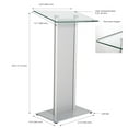 M&T Displays Tempered Clear Glass Podium with Aluminum Front Panel ...