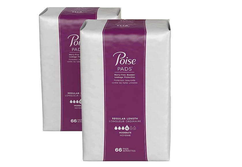 Poise Incontinence Pads for Women, Moderate Absorbency, Regular Length ...