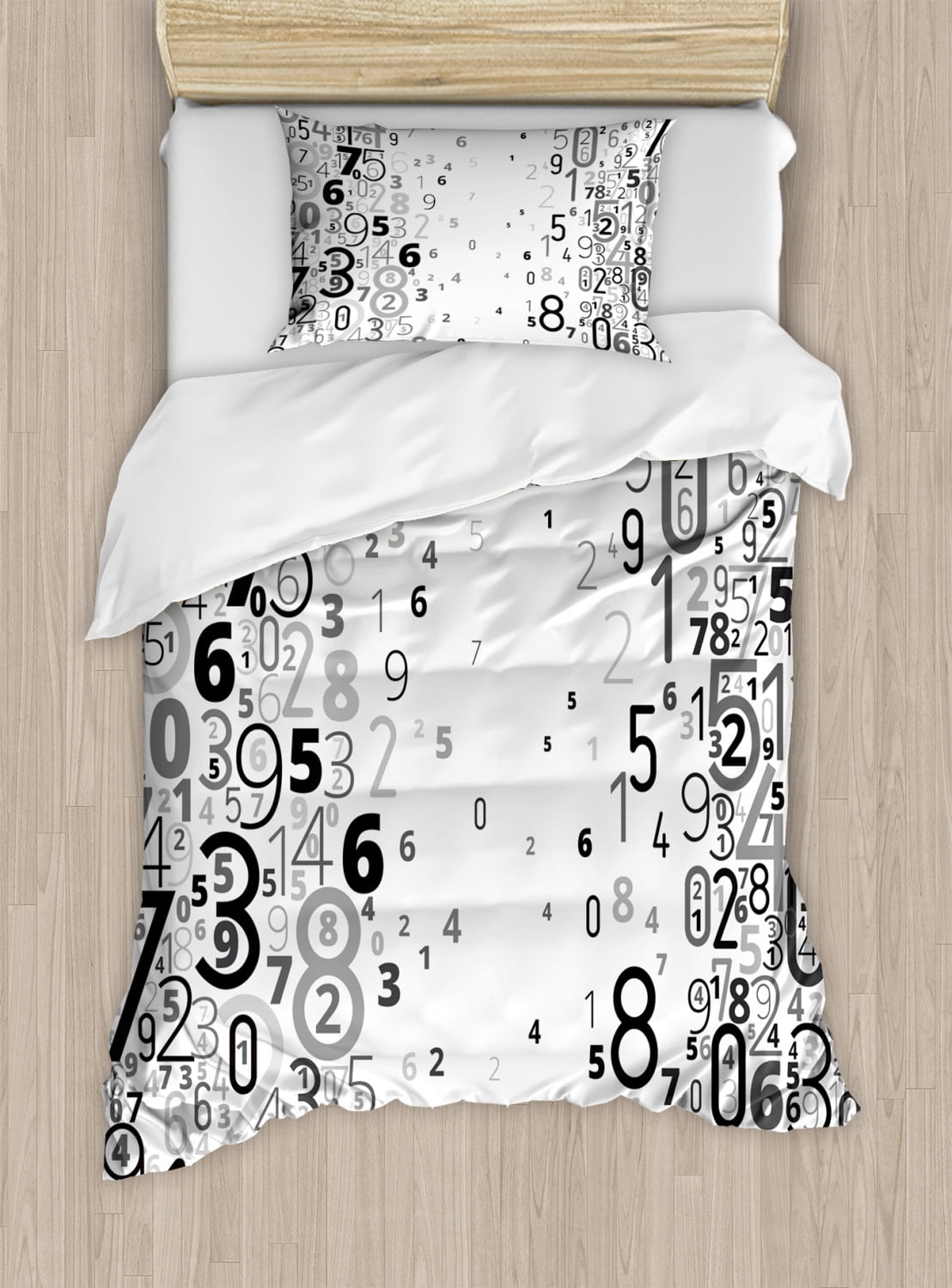 Modern Duvet Cover Set Twin Size, Vector School Design Mathematic Frame ...