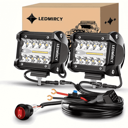 LEDMIRCY 4‚Äù LED Pod Lights Kit with Toggle Switch Wiring Harness ...