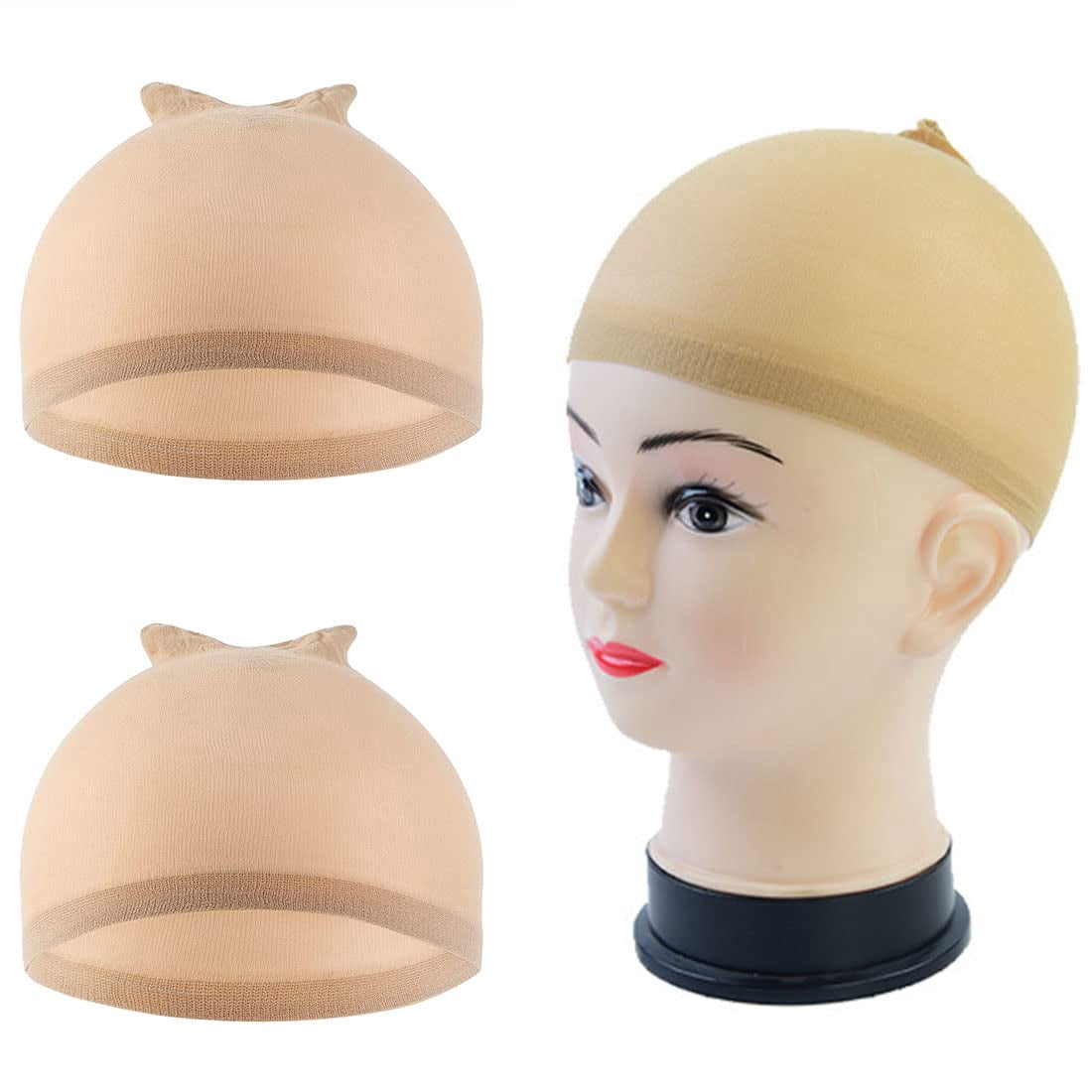 2Pieces Stocking Caps for Wigs, Stretchy Nylon Wig Cap Nude Wig Cap ...