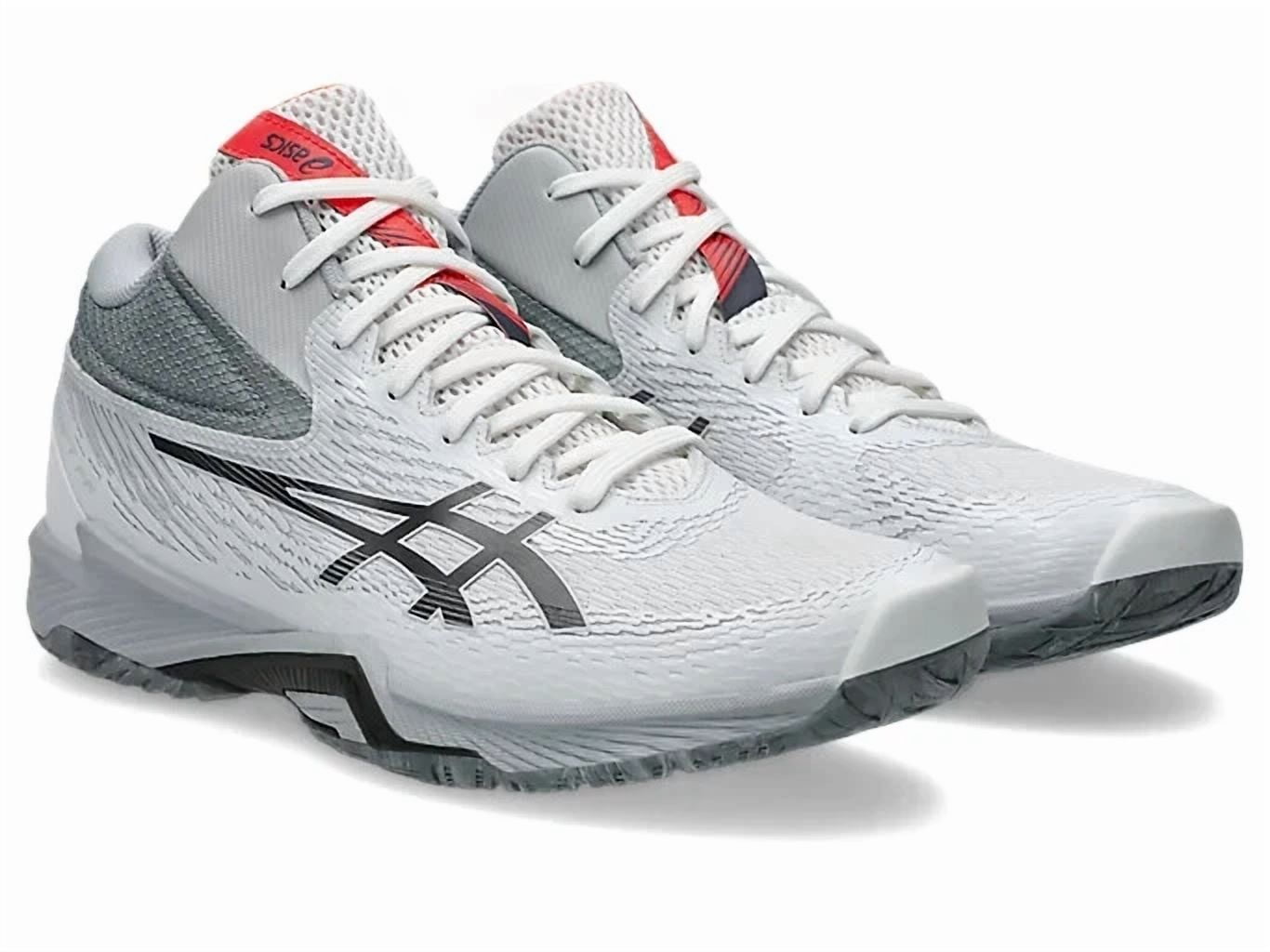 ASICS V-SWIFT FF MT 4 1053A064 102 White Gunmetal volleyball Shoes ...