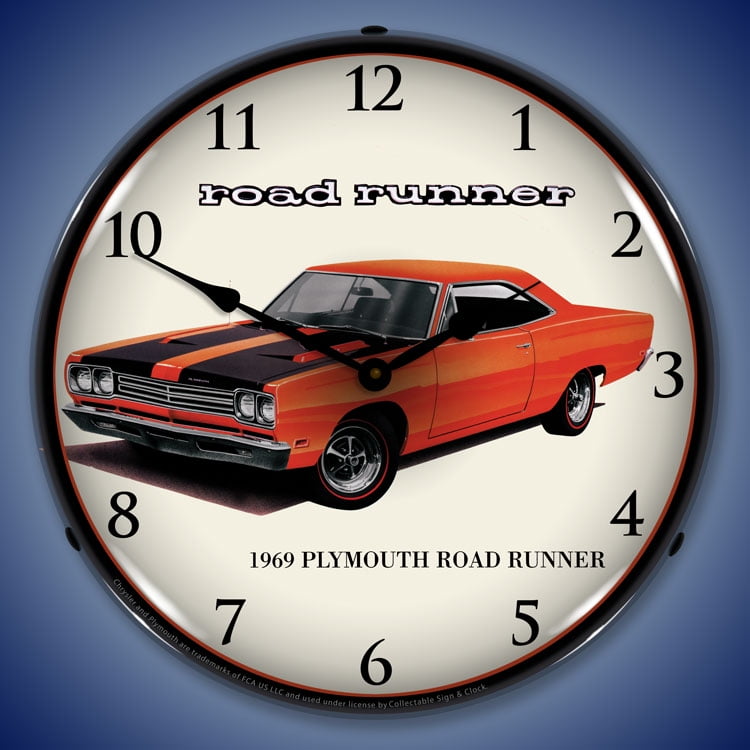 1969 Plymouth Road Runner Wall Clock, Lighted - Walmart.com
