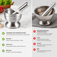 18/8 Stainless Steel Mortar and Pestle Set with Translucent Lid and ...