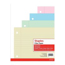 Trjgtas Punched Ruled Filler Paper 8.25 x 5.625", Multicolor, 50 Sheets ...