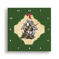 3drose, Sparrow Birds, Christmas Decorated Birdhouse, Green Design ...