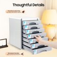 7 Tier Desktop Drawer Organizer, Aluminum Alloy File Organizer, Desktop ...