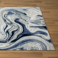 Luxe Weavers Modern Abstract Marble Swirl Blue 8x10 Area Rug Living ...