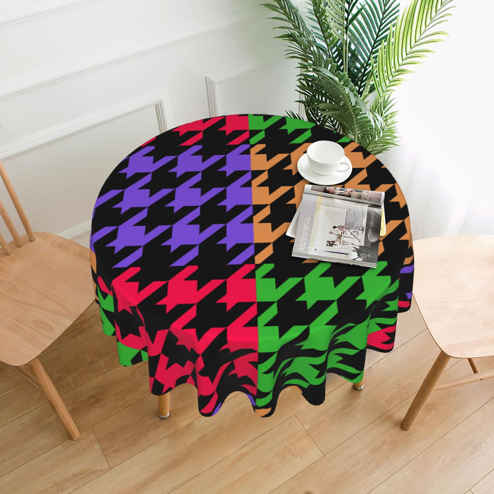 ZICANCN Round Table Cloths 60 Inch, Retro Checkered Scottish ...