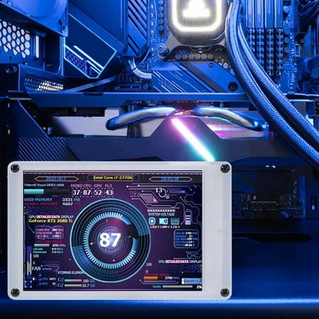 Computer Monitor, Dimmable Theme Editor PC CPU Data Monitor 3.5 Inch ...