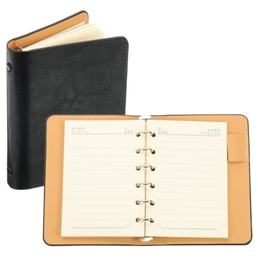 A5 Refillable 6 Ring Faux Leather Budget Binder,Mini Notebook Binder ...