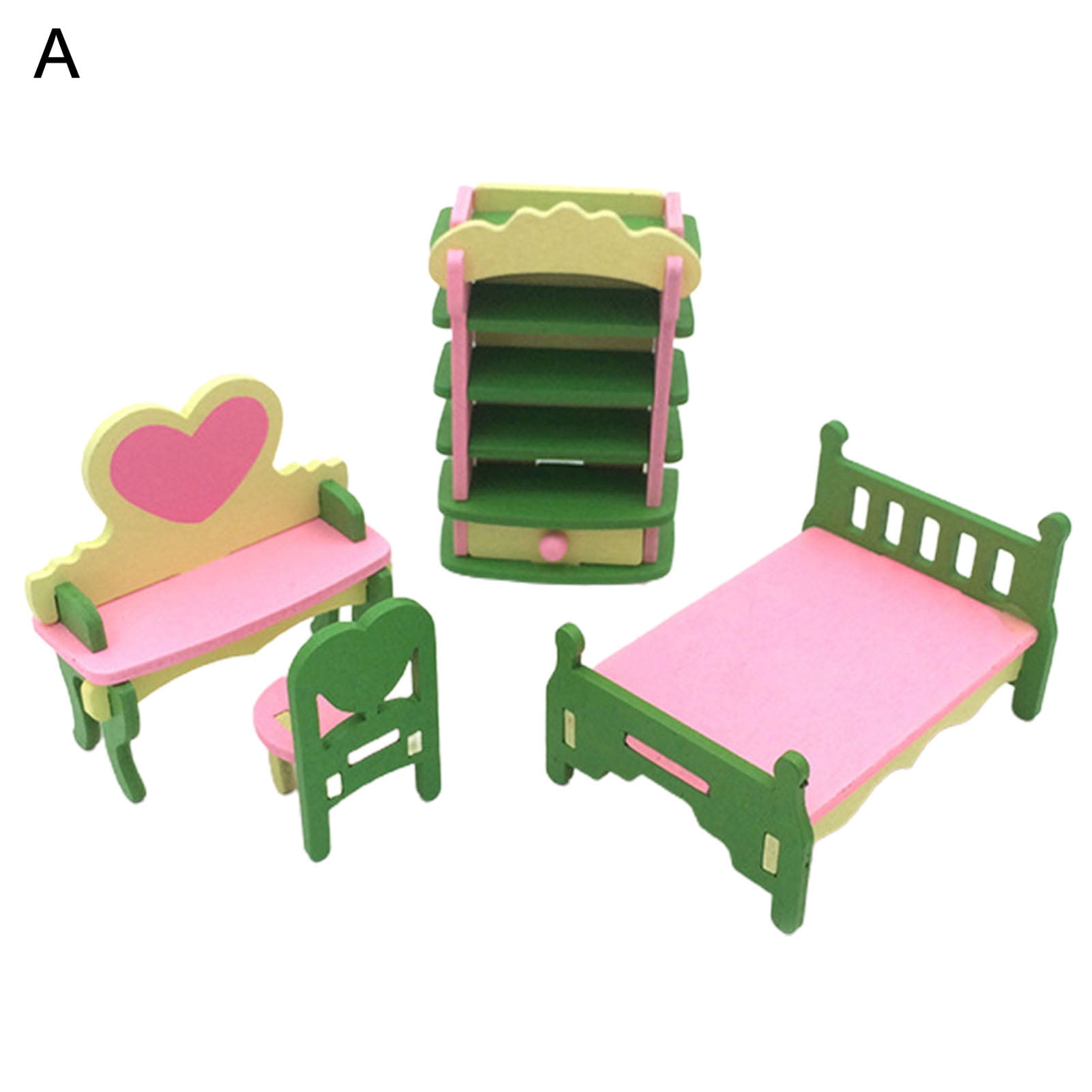 1 Set Dollhouse Furniture Handmade Micro Landscape Mini Wooden Doll ...