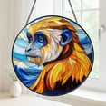 Monkey Stained Glass Suncatcher, Jungle Wildlife Window Hanging Art ...