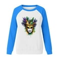 YueHuiYing Carnival Fun Avatar Print Women's Long Sleeve Loose Crew ...