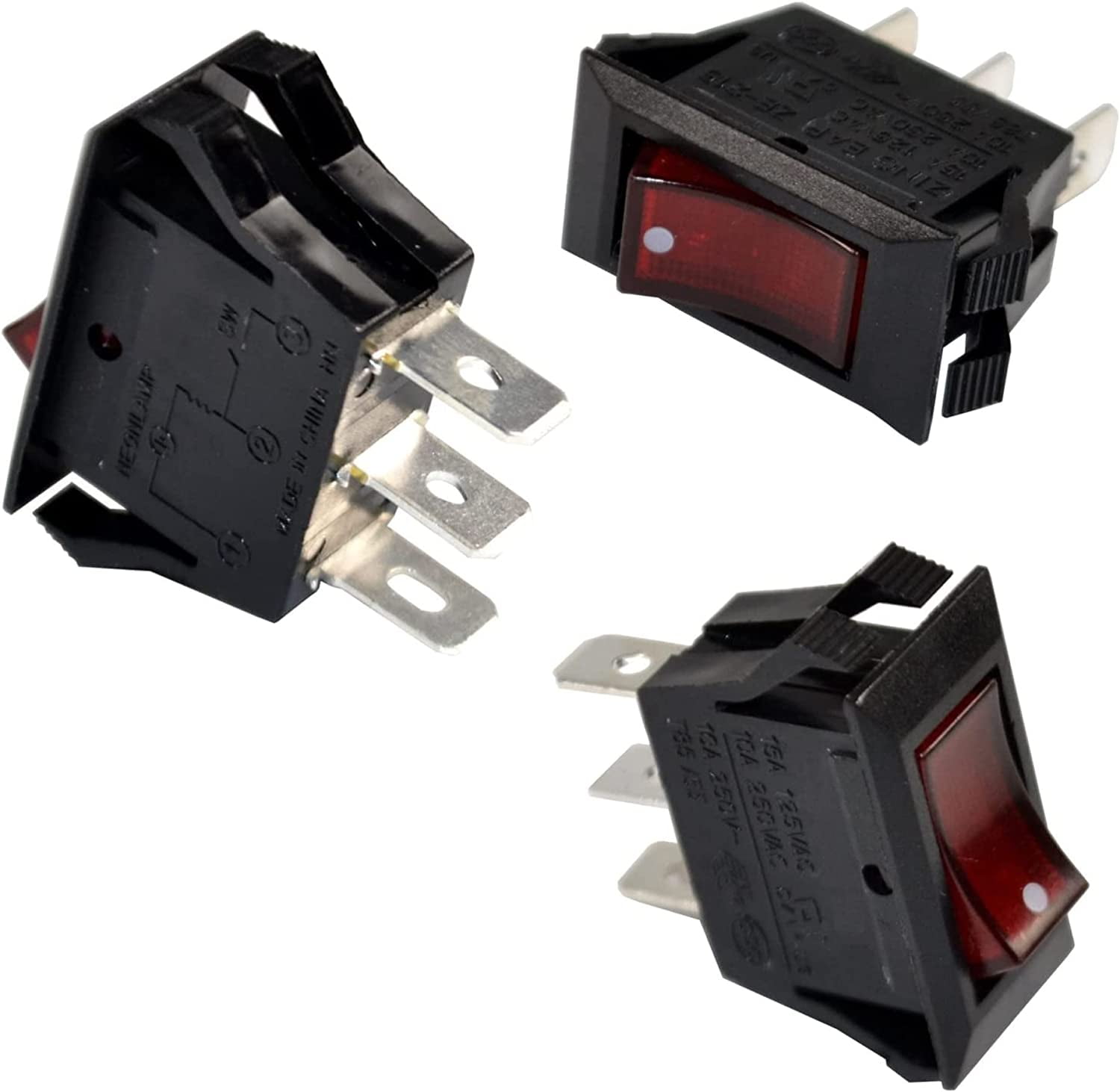 HQRP 3-Pack Rocker Switch for Halogen Table Lamps, Steampunk ...