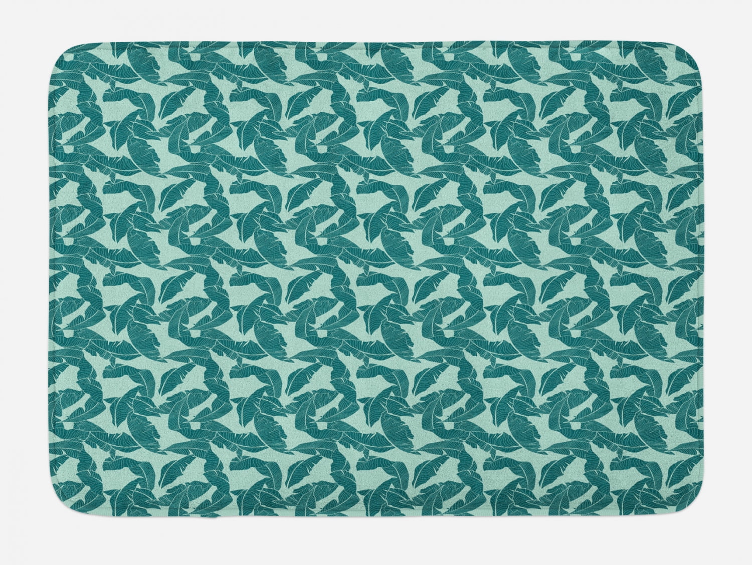 Hawaii Bath Mat, Abstract Palm Leaves Pattern Exotic Caribbean ...