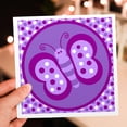 3drose, Cute Butterfly on Purple Dots 1, 6 Greeting Cards with ...