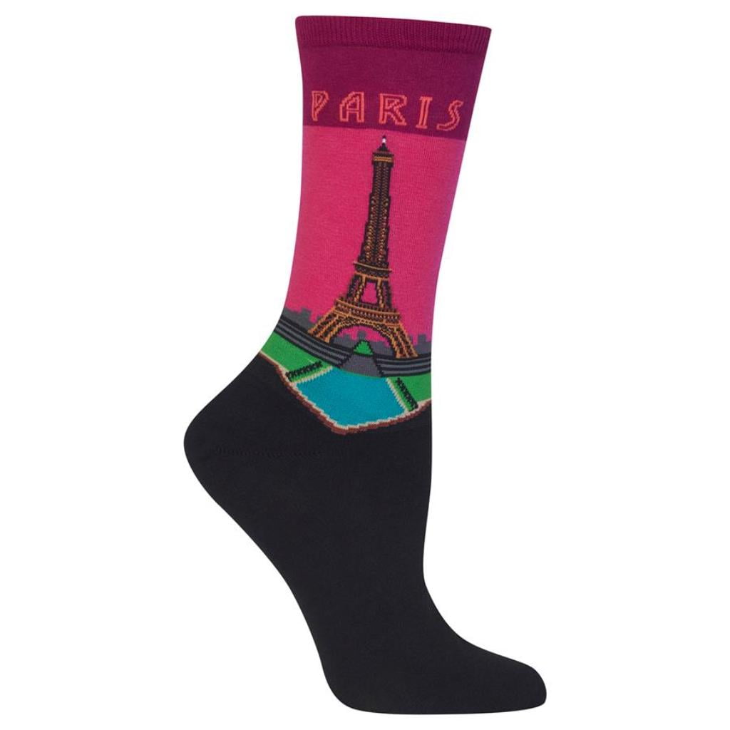 Hot Sox Womens Paris Sock, Women's Shoe Size 4-10.5, Magenta - Walmart.com