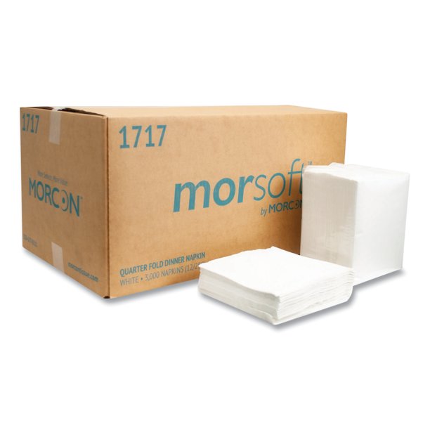Morcon Tissue Morsoft Dinner Napkins, 1-Ply, 15 x 17, White, 250/Pack ...