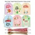 QUSENLON 48/96 Sets Happy Easter Bunny Gift Tags with String Gift Box ...