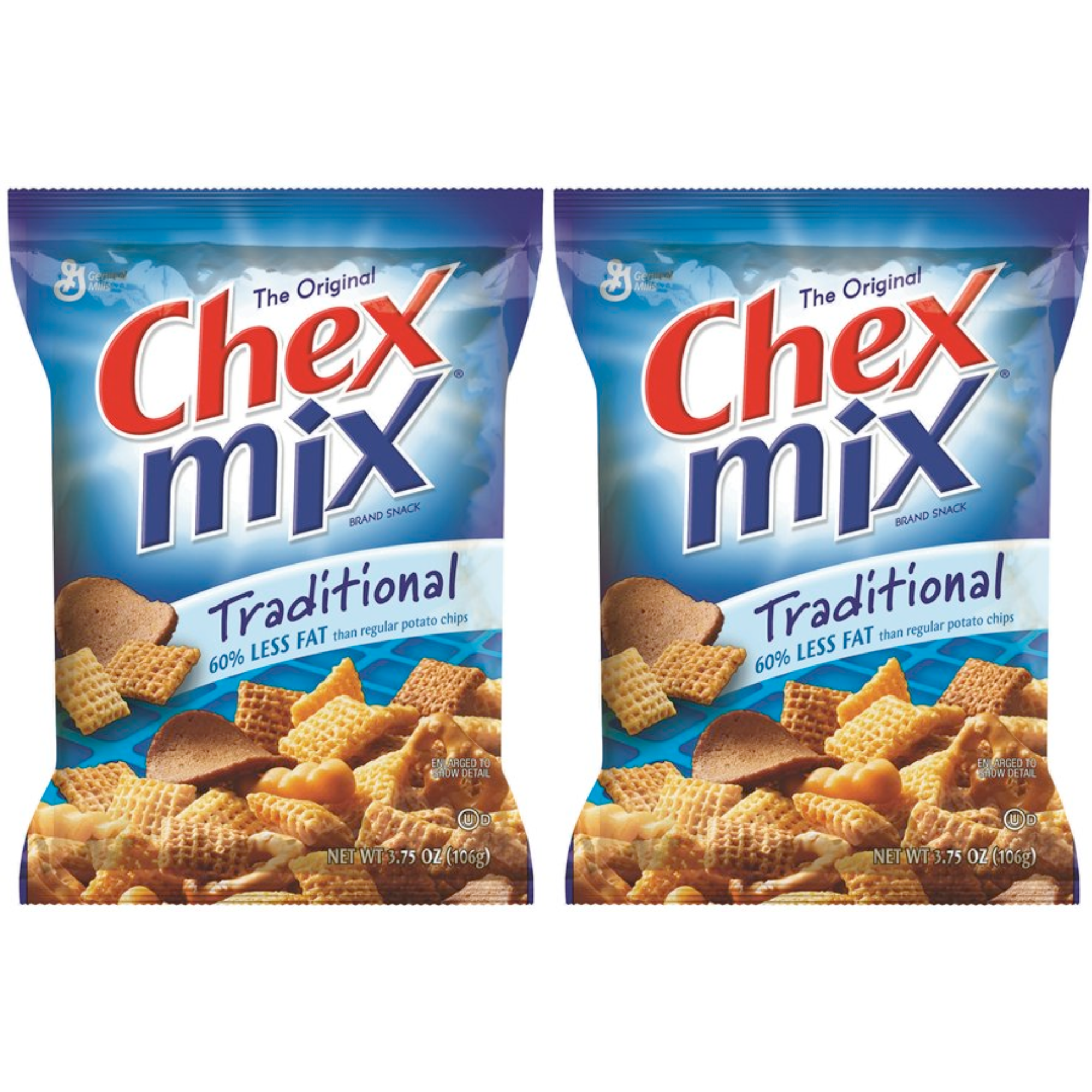 Chex Mix Savory Traditional Mix On The Go Snack Mix, 3.75 oz, (2 Pack ...