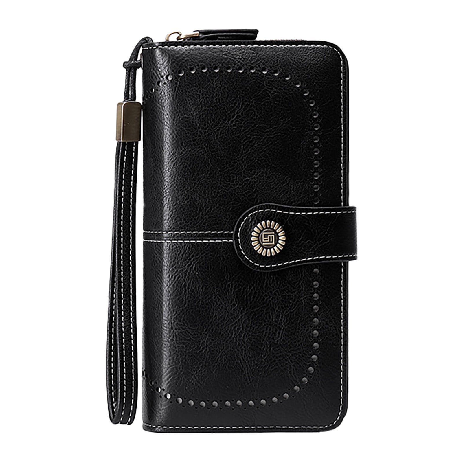 zttd women's rfid antimagnetic wallet european and american wax leather ...