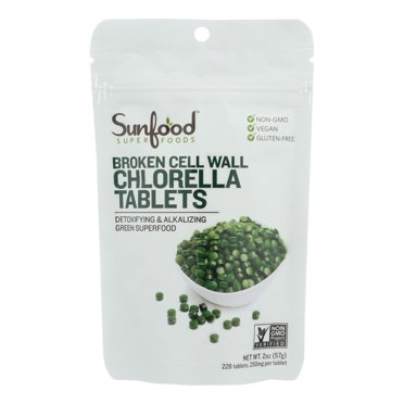 Sunfood Superfoods Vegan Chlorella Tablets, Green Algae, Vitamin D ...