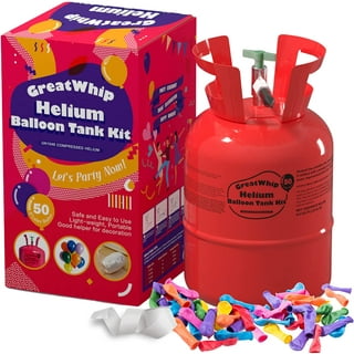 Blue Helium Balloon Tank Kit, 4.98 Cu ft, Includes 20 Balloons and 25 ...