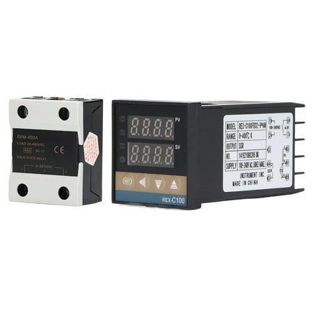 PID Temperature Controller Kit, REX C100 Digital LED Thermostat Controller Regulator AC 100~240V ...