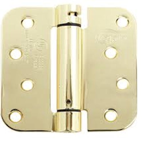 Cal-Royal 4 in. Full Mortise Round Corner Spring Hinge in Satin Brass ...