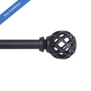 Mainstays 1" Ball Single Curtain Rod, Black, 30-84" - Walmart.com