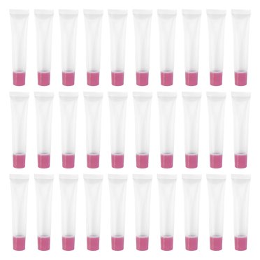 LotFancy 60Pcs Clear Empty Plastic Lip Balm Tubes Container, 5.5ml ...