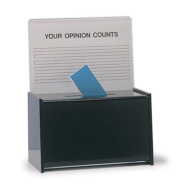 Displays2go - Small Suggestion Box, Comments and Donation Drop, Black ...