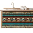 Boho Ethic Cabinet Curtains 32" W x 55" L Western Aztec Tribal Teal ...