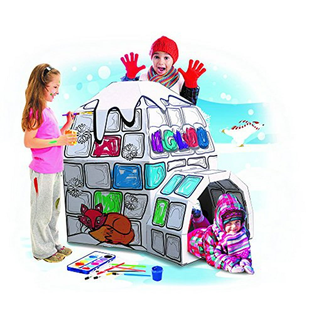 My Igloo Coloring Paper Playhouse For Kids - Foldable For Easy Storage ...