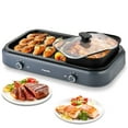 Electric Grill and Hot Pot Combo with Removable Non-Stick Grill Plate ...